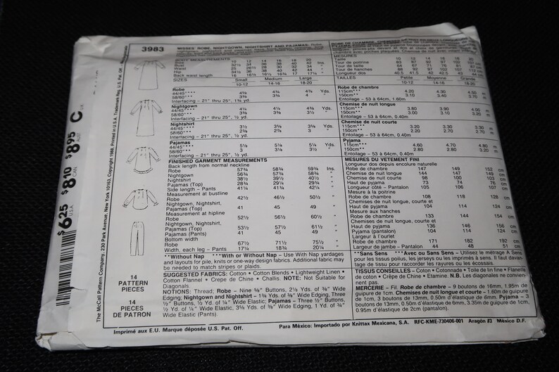 Uncut Petite-small Mccalls 3983 Misses Robe Nightgown - Etsy