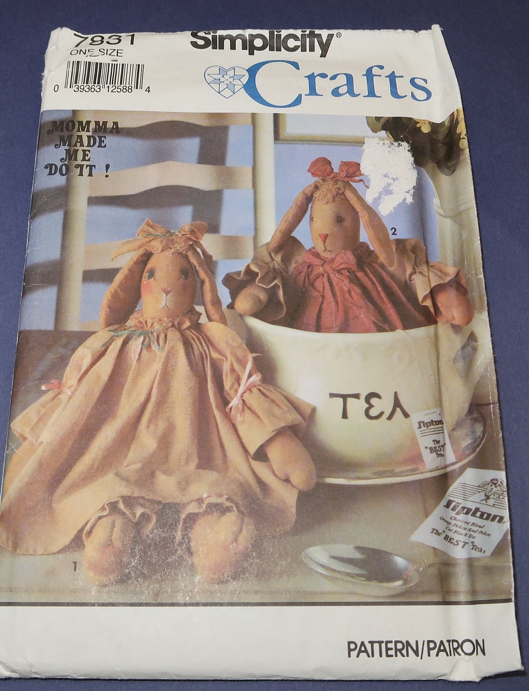 Uncut Simplicity Crafts 7831 Bunny and Clothes Pattern - Etsy
