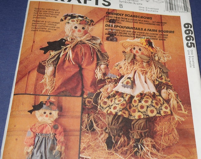 Uncut Mccalls 6665 Scarecrows Pattern - Etsy