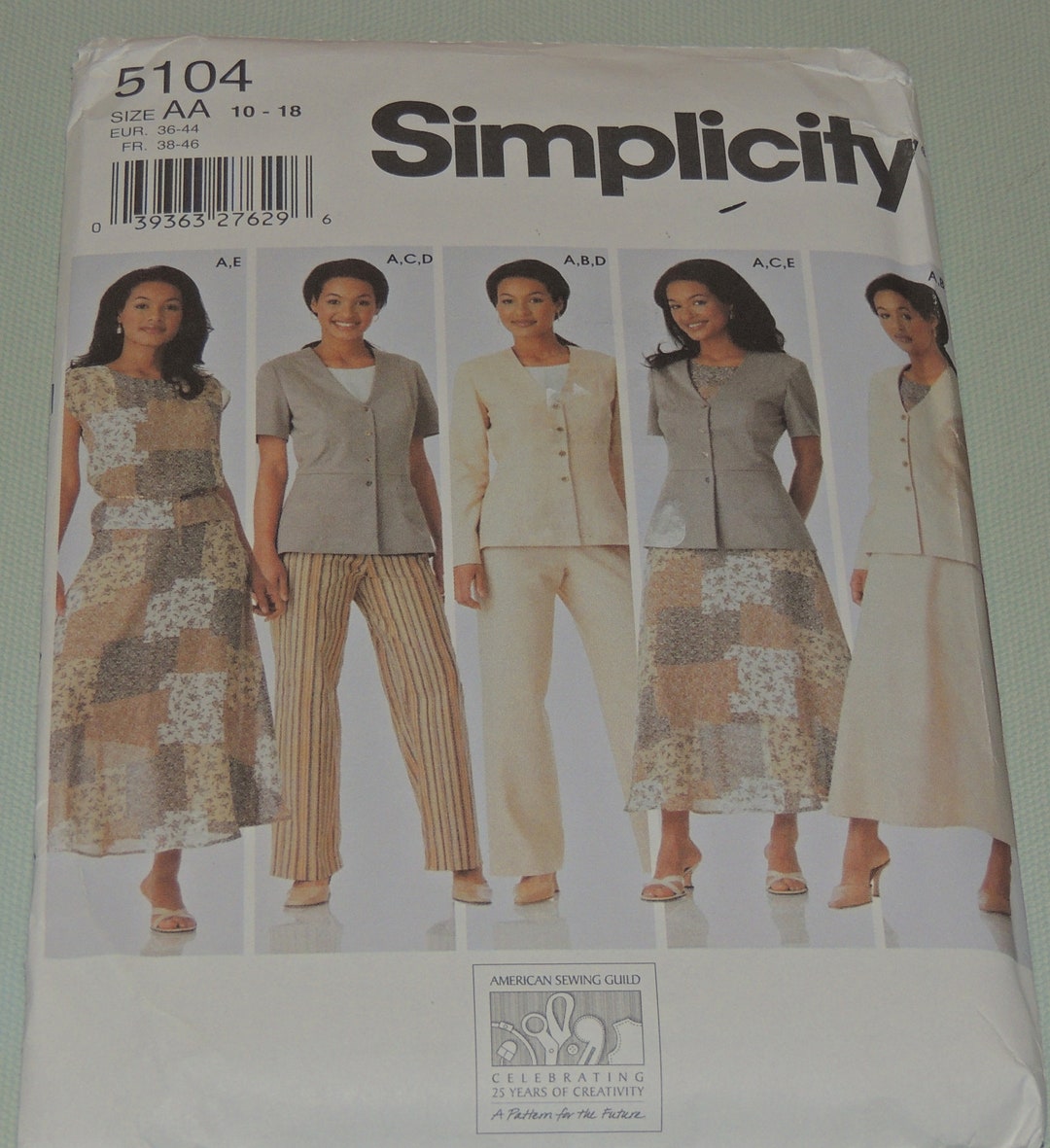 Uncut 10-18 Simplicity 5104 Top, Jacket, Pants and Skirt Pattern - Etsy