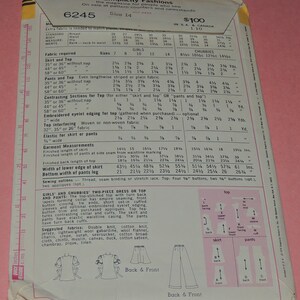 Uncut 1974 Girls 14 Two Piece Dress, Top, Pants Pattern, Simplicity ...
