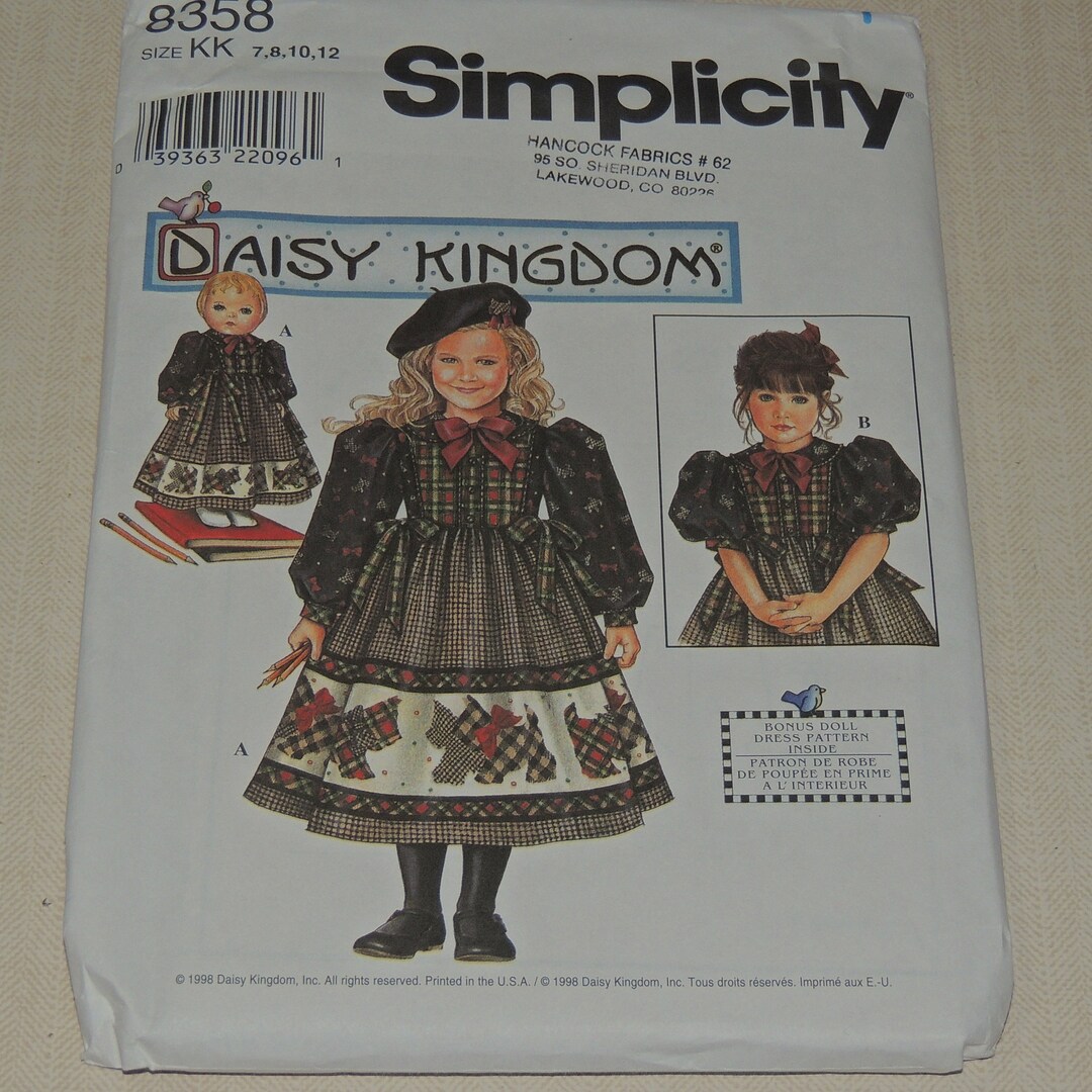 Uncut 7-12 DAISY KINGDOM Simplicity 8358 - Etsy