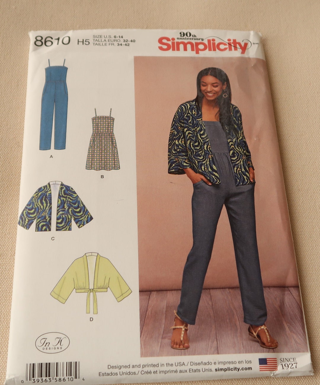 Uncut 6-14 Simplicity 8610 Misses Kimono in Two Lengths, Jumpsuit and ...