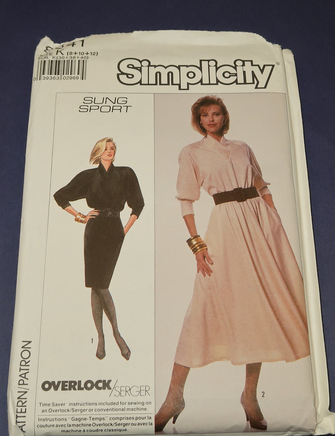 Uncut 8-12 Sung Sport Simplicity 8341 Misses Easy to Sew Dress With Bias or Straight Skirt ...