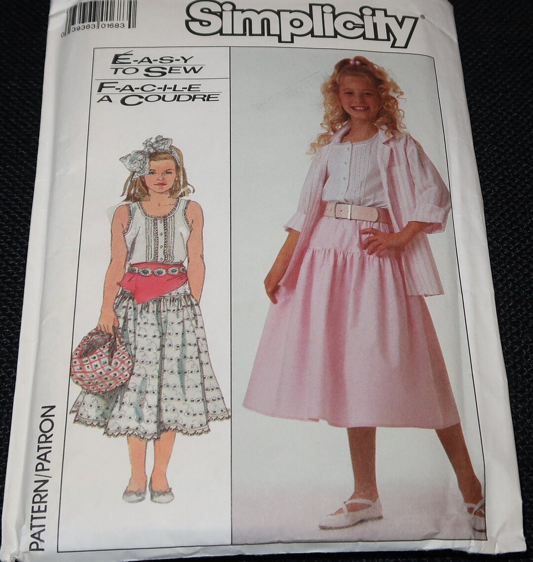 Uncut 8-10-12 Girls Fast to Sew Simplicity 8094 Camisole, Pull on Skirt ...