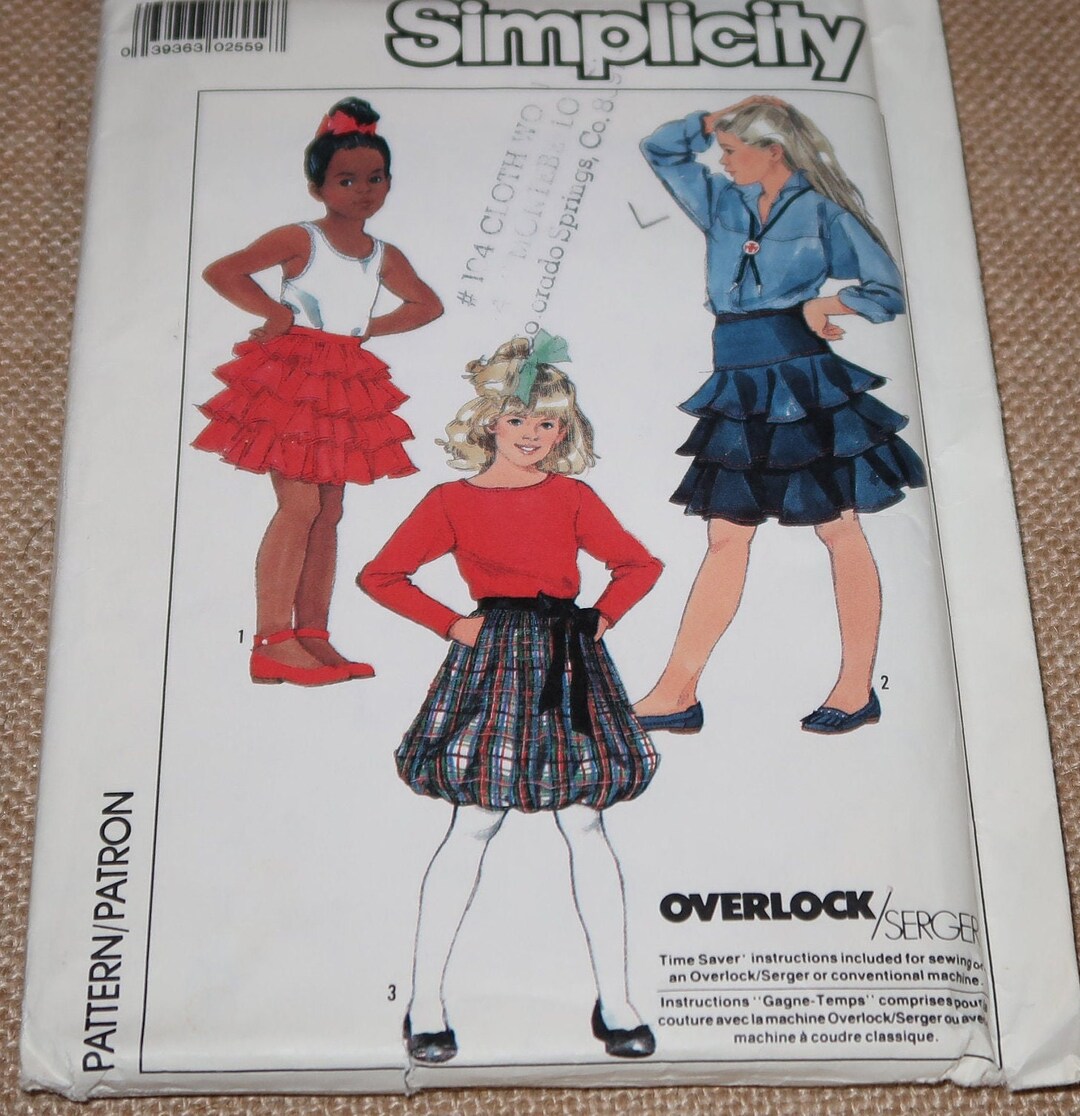 Uncut Girls 10 Simplicity 8249 Skirt in 2 Lengths Pattern - Etsy