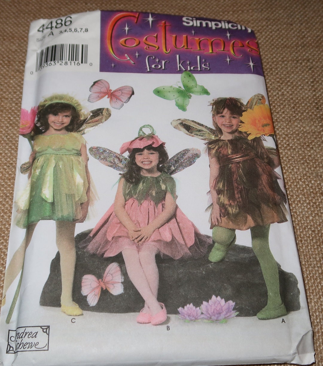 Uncut 3-8 Simplicity 4486 Childs Fairy Costume Pattern - Etsy