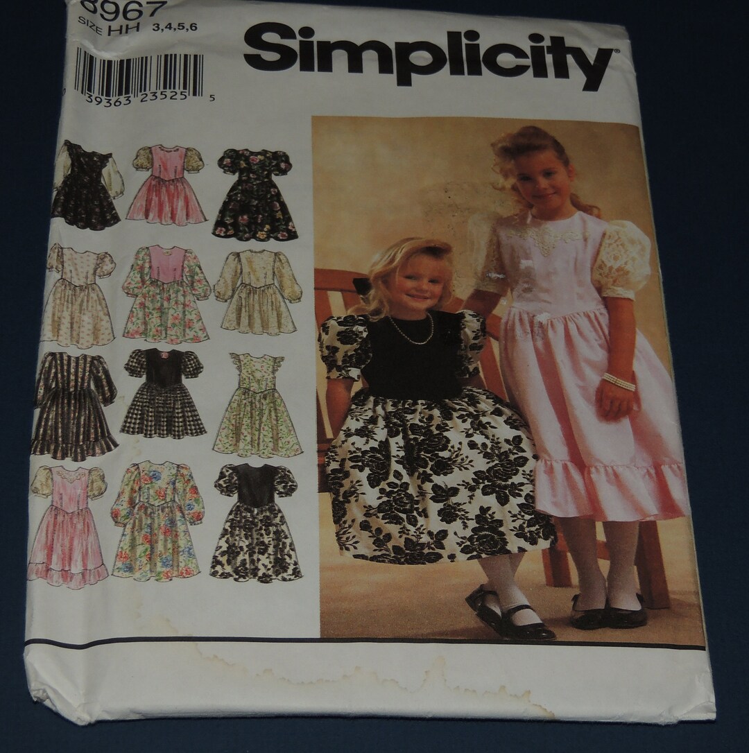 Uncut 3-6 Girls Dress Pattern, Simplicity 8967 - Etsy