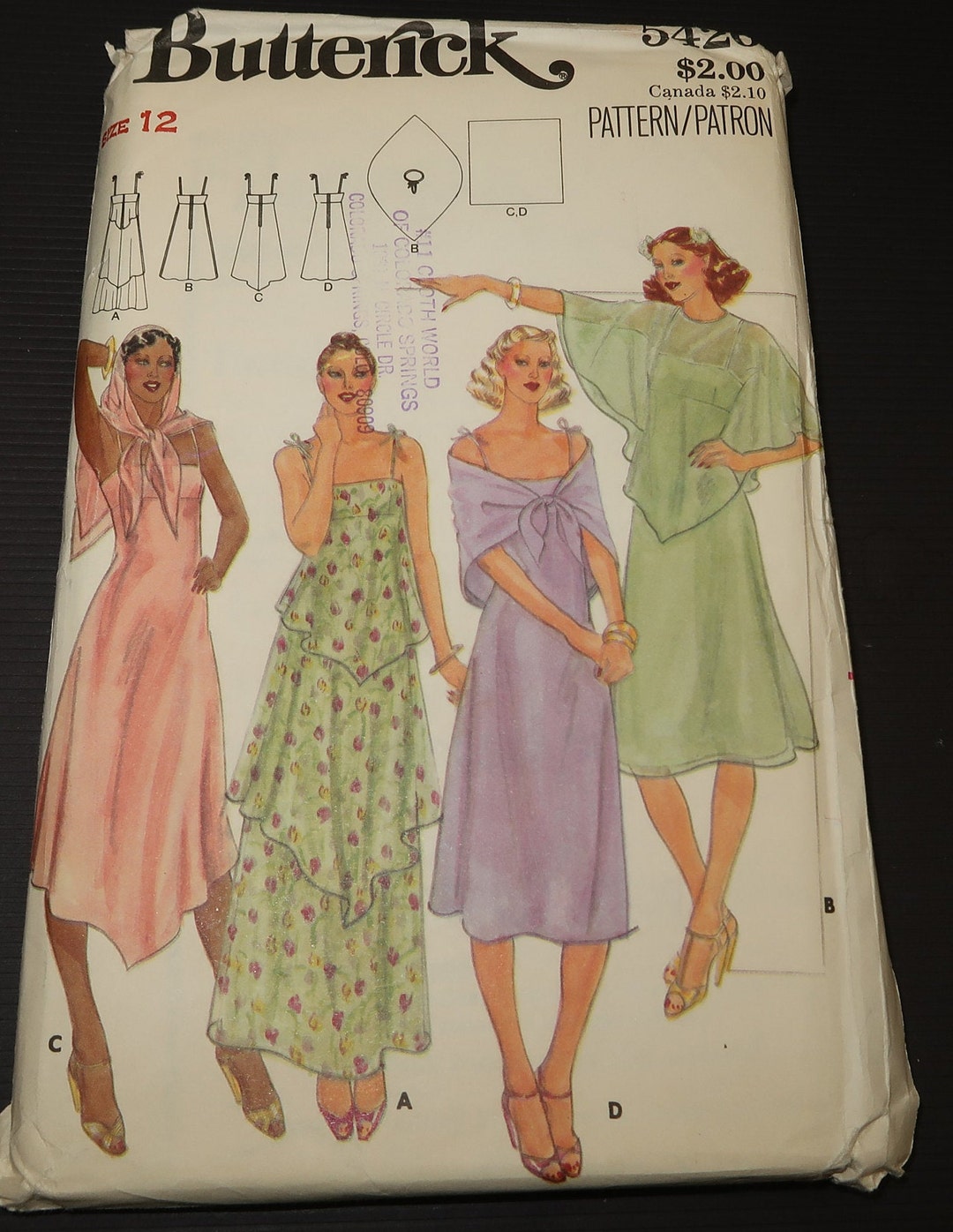 Uncut 12 Butterick 5420 Misses Dress, Capelet and Scarf Pattern - Etsy