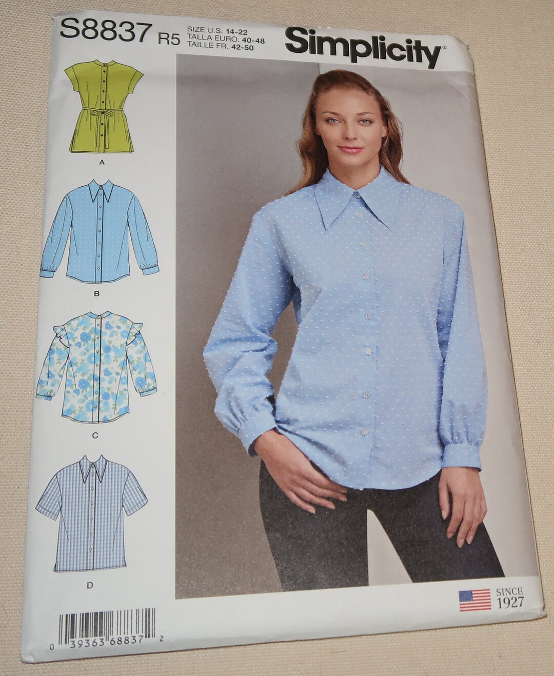 Uncut 14-22 Simplicity 8837 Misses/miss Petite Shirt in 3 Lengths With ...