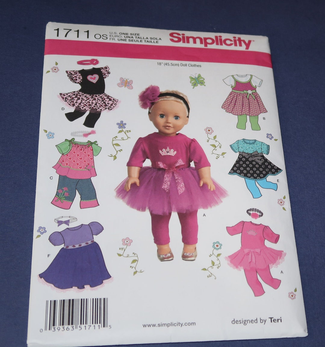 Uncut Simplicity 1711, 18 Inch Doll Clothes Pattern - Etsy