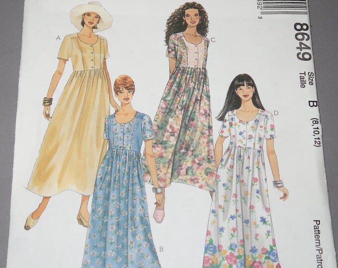Uncut 8-10-12 Easy Mccalls 8649 Misses Dress Pattern - Etsy