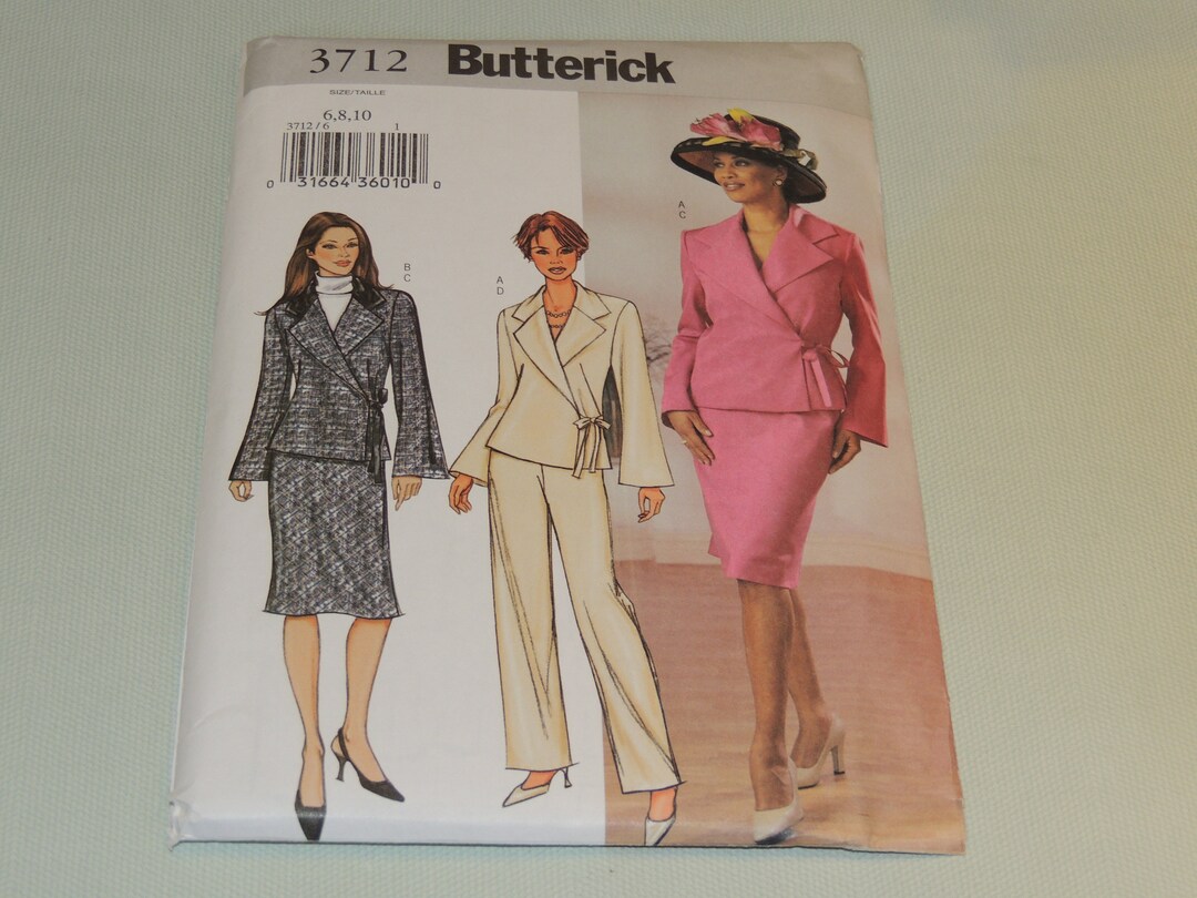 Uncut 6-10 Misses Jacket, Skirt and Pants Pattern, Butterick 3712 - Etsy