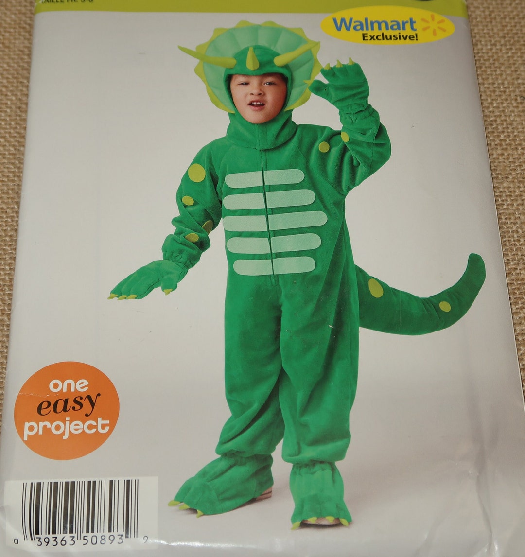Uncut 3-8 Kids Simplicity 0893 Dinasaur Costume Pattern - Etsy