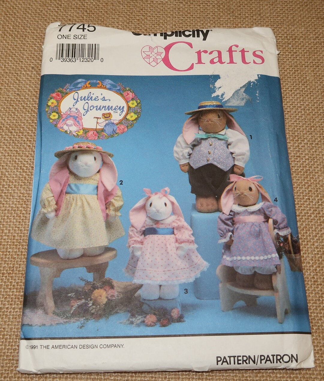 Uncut Simplicity 7745 Bunny in 2 Sizes and Clothing Pattern - Etsy