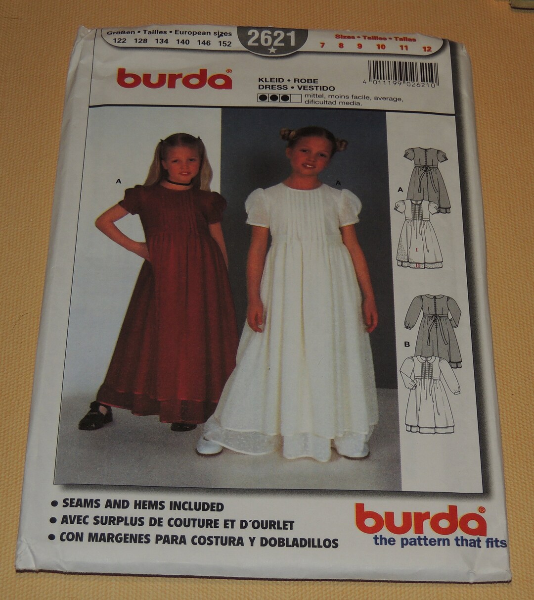 Uncut 7-12 Burda 2621 Girl German Dress Pattern - Etsy
