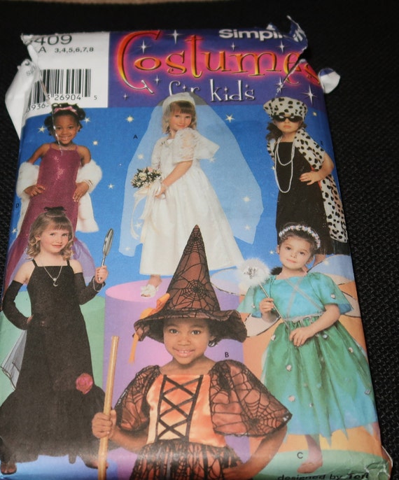Uncut 3-8 Girls Costume Pattern Simplicity 5409 - Etsy