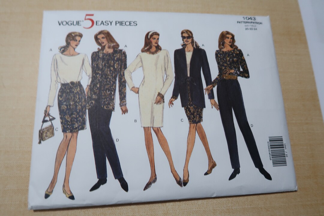 Uncut Vogue 1043 5 Easy Pieces Size 20-22-24 Misses/petite - Etsy