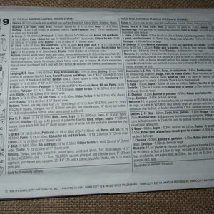 Uncut Simplicity 7119 Bluebird, Ladybug, Bee and Clothing Pattern - Etsy