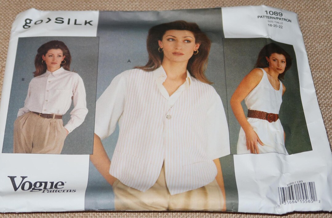 Uncut 18-20-22 Go Silk Vogue 1089 Misses Vest Top and Shirt Pattern - Etsy