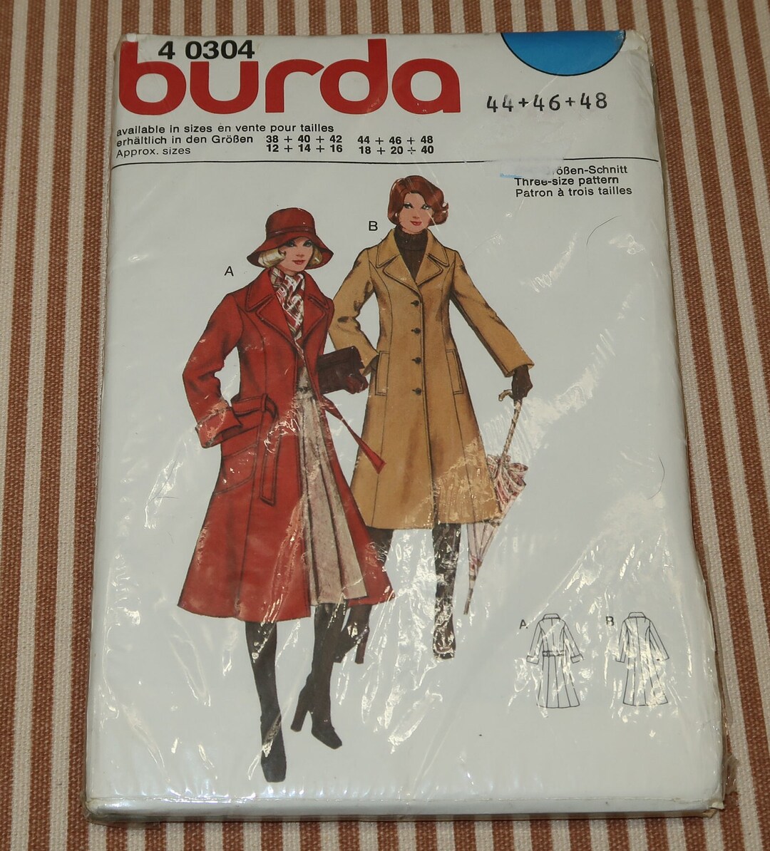 Uncut Burda 0304 Sizes 12 to 40 Coat Pattern - Etsy