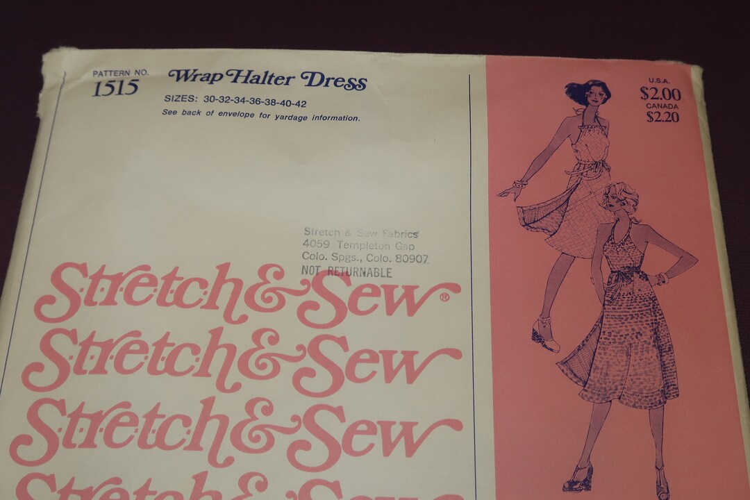 Uncut Bust 30-42 Wrap Halter Dress Pattern, Designed for Knits by Ann ...