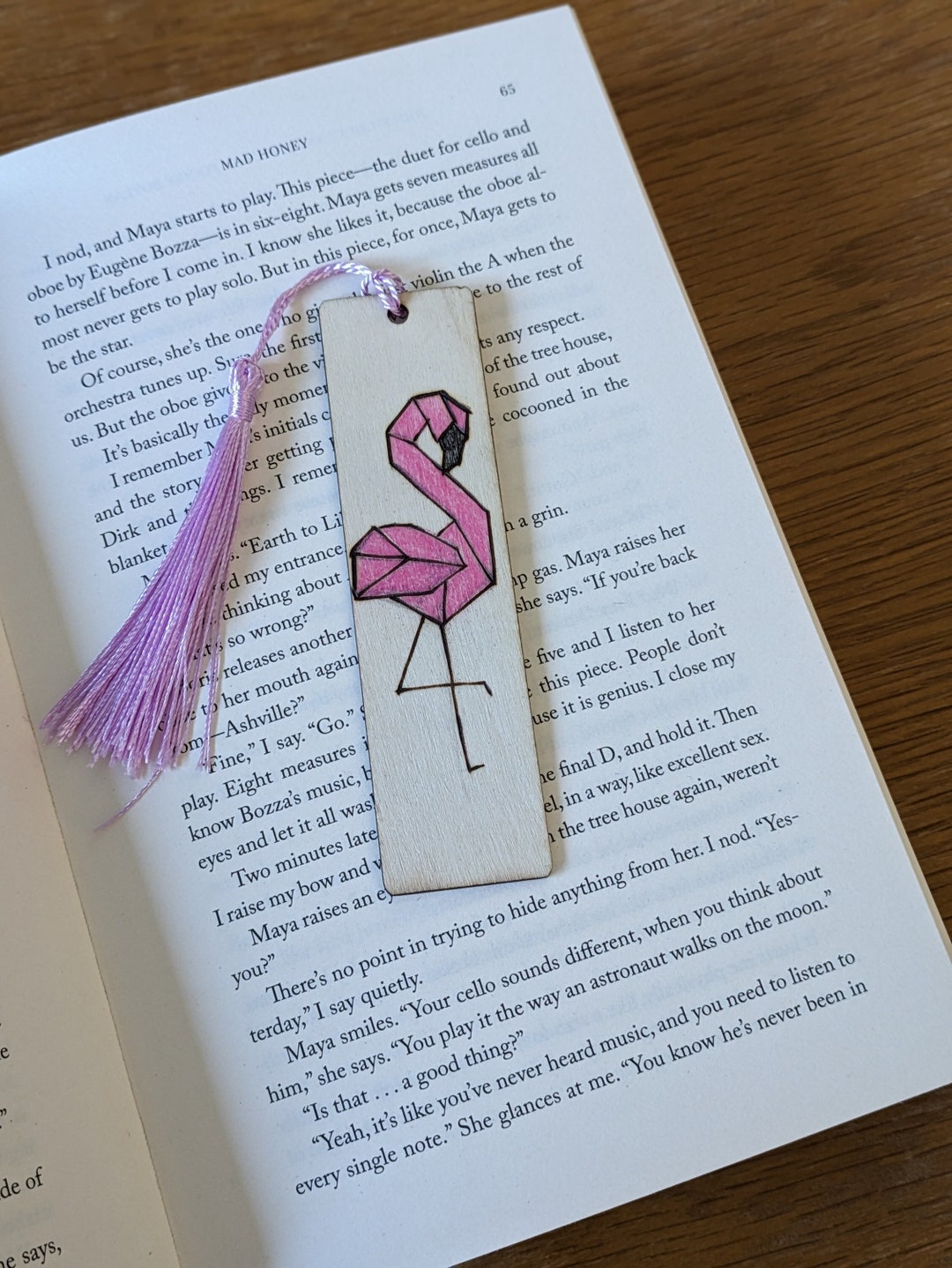 Pink Flamingo Bookmark Gift, Wooden Bird Book Marker, Book Accessories ...