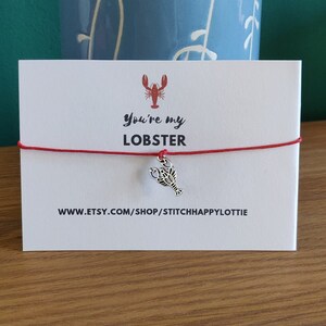 You're My Lobster Bracelet, Red String Lobster Charm, Anniversary Gift ...