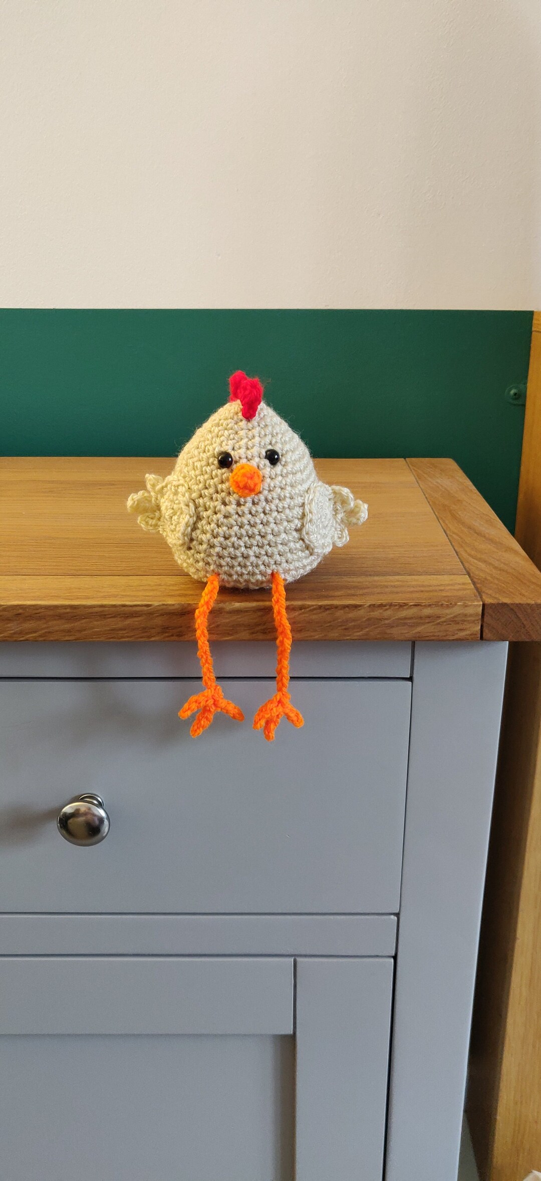 Crochet Chicken Shelf Sitter, Wool Plush Hen Decor - Etsy
