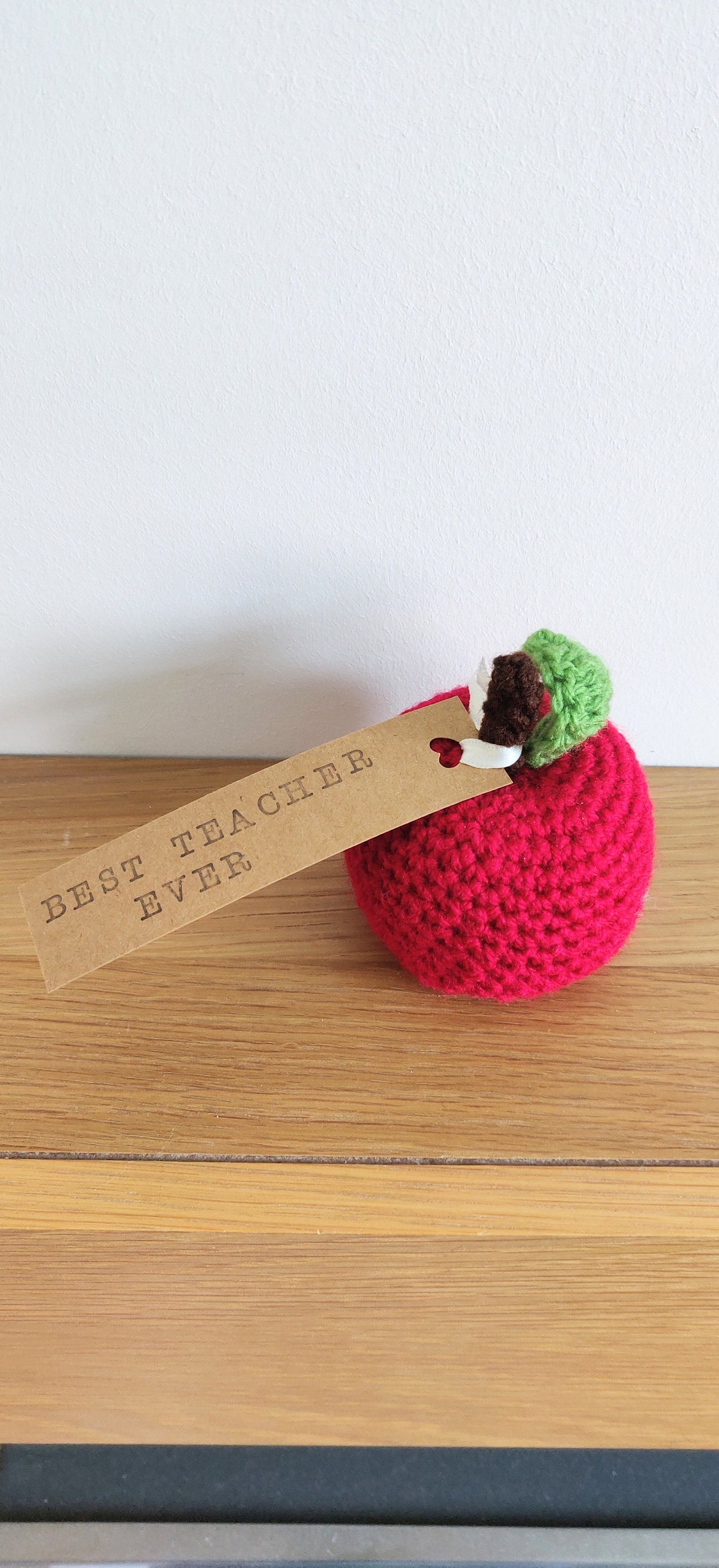 Apple Teacher Gift, End of Term Present, Crochet Apple, Personalised ...