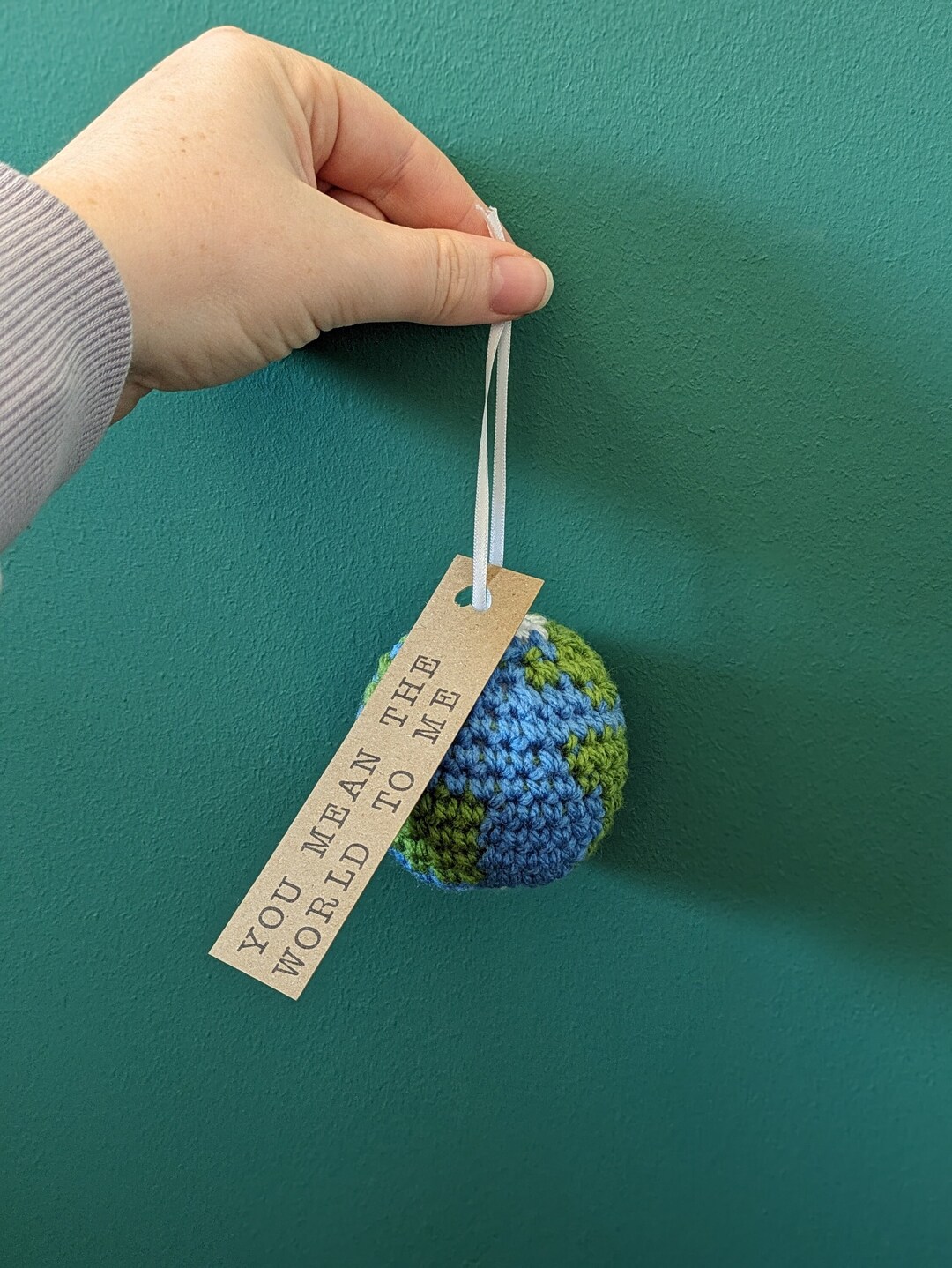 You Mean the World to Me, Crochet Globe, Worlds Best Mum, Dad, Teacher ...