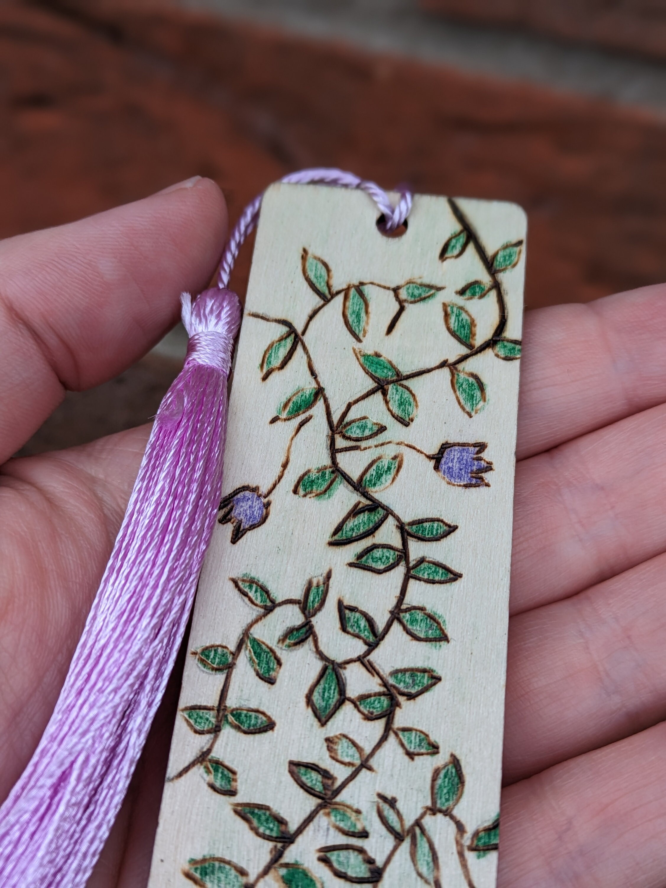 Green Leaf Bookmark Gift, Wooden Flower Book Marker, Tulip Book ...