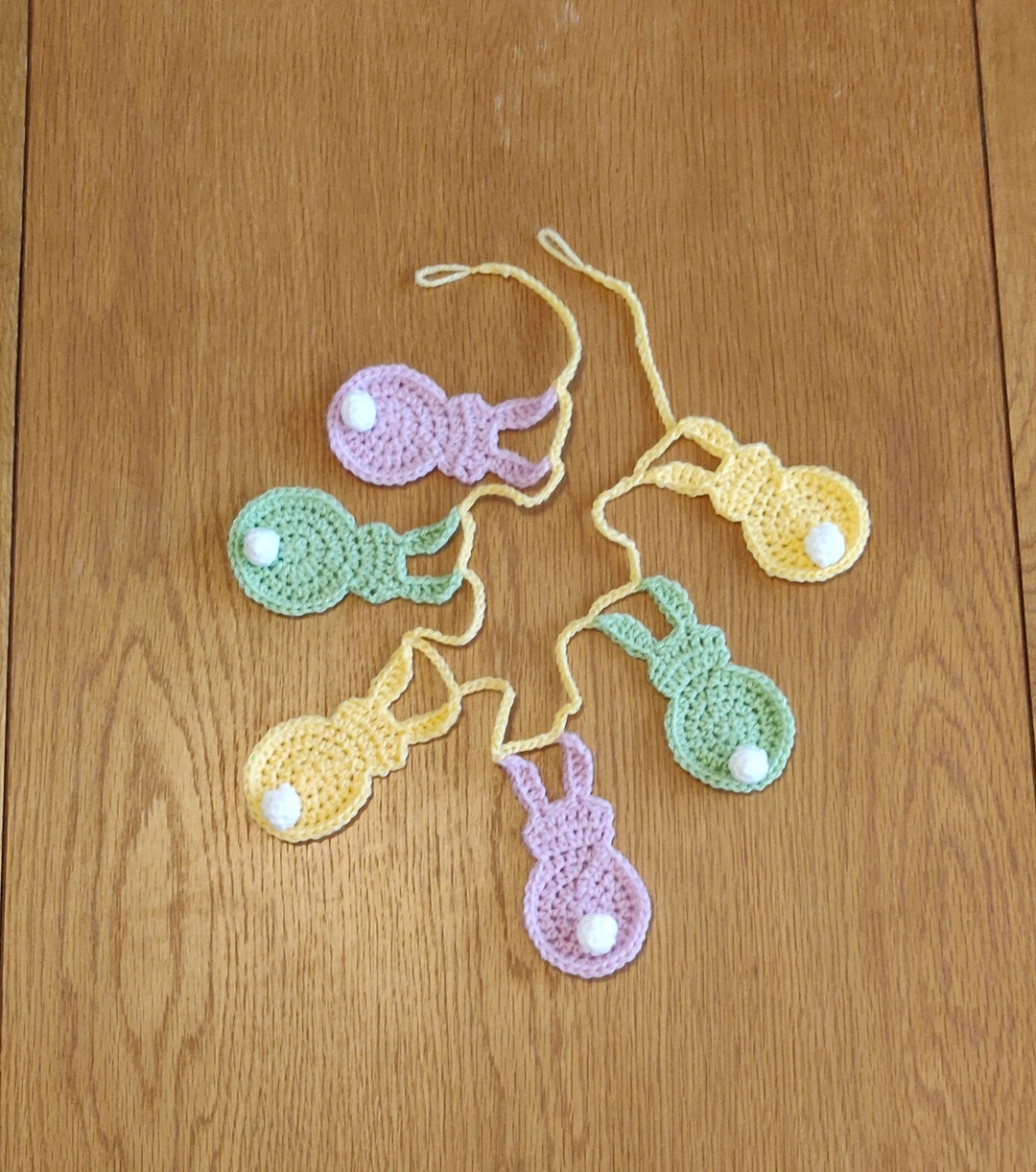 Rainbow Bunny Garland, Crochet Garland, Rabbit Garland, Crochet Bunny ...