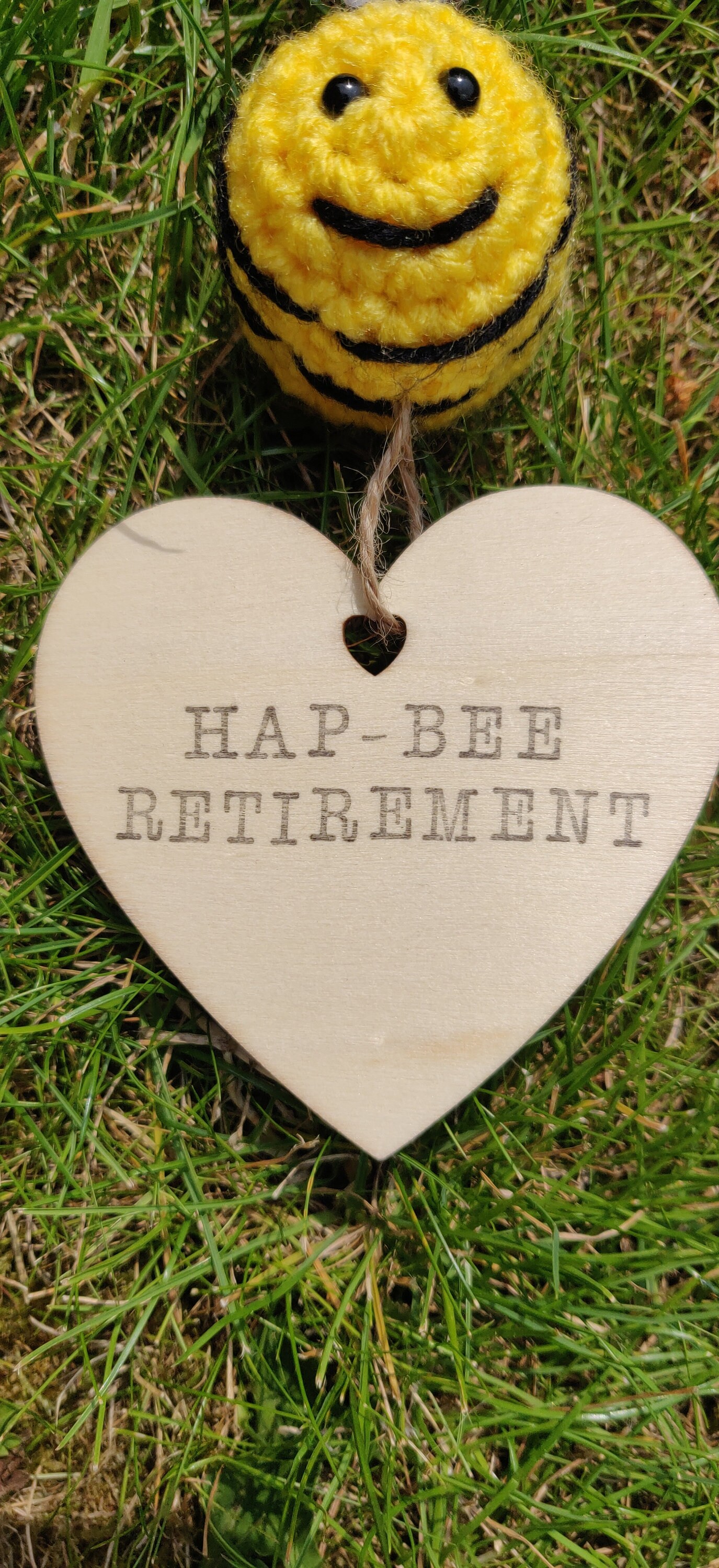 Retirement Bee Gift: Hap-bee Wooden Hanging Sign Keepsake - Etsy UK