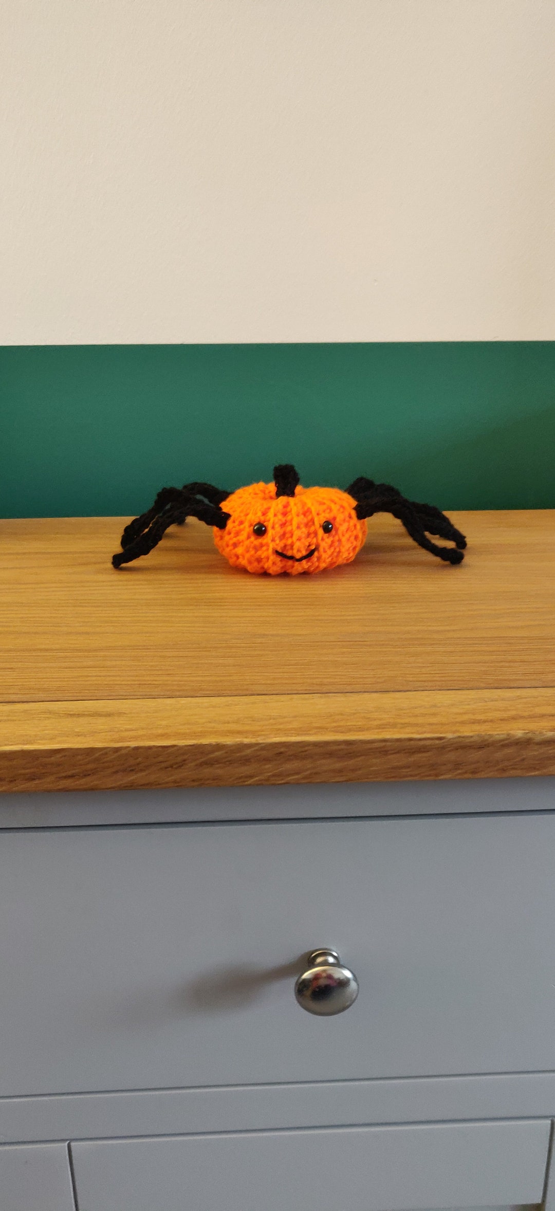 Spider Pumpkin, Halloween Decor, Crochet Pumpkin With Legs, Wiccan ...