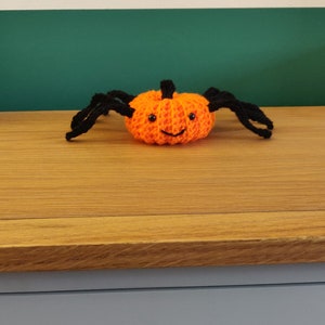 Spider Pumpkin, Halloween Decor, Crochet Pumpkin With Legs, Wiccan ...