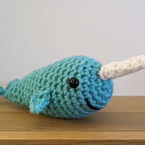 Crochet Narwhal Plush, Unicorn of the Seas, Beach House Decor, Seaside ...