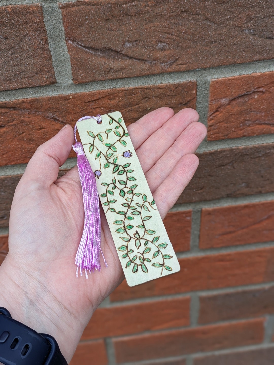 Green Leaf Bookmark Gift, Wooden Flower Book Marker, Tulip Book ...