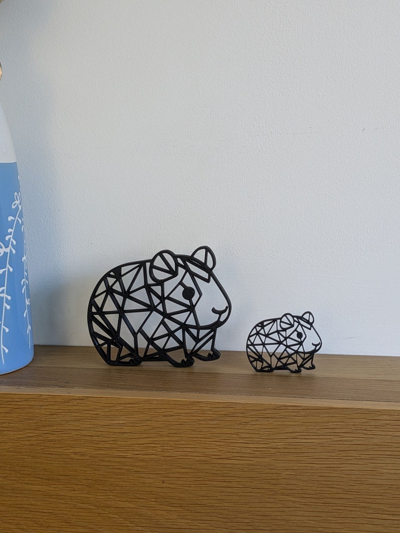 3D Printed Geometric Guinea Pig Figurine, Pet Memorial Keepsake - Etsy