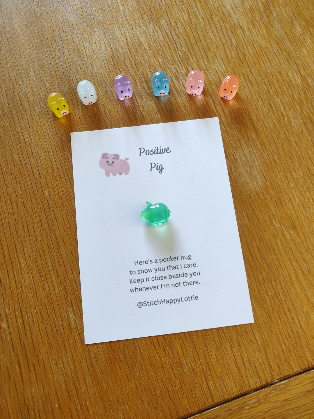 Pocket Positive Pig, Mini Crochet Pink Pig, Good Luck Charm ...