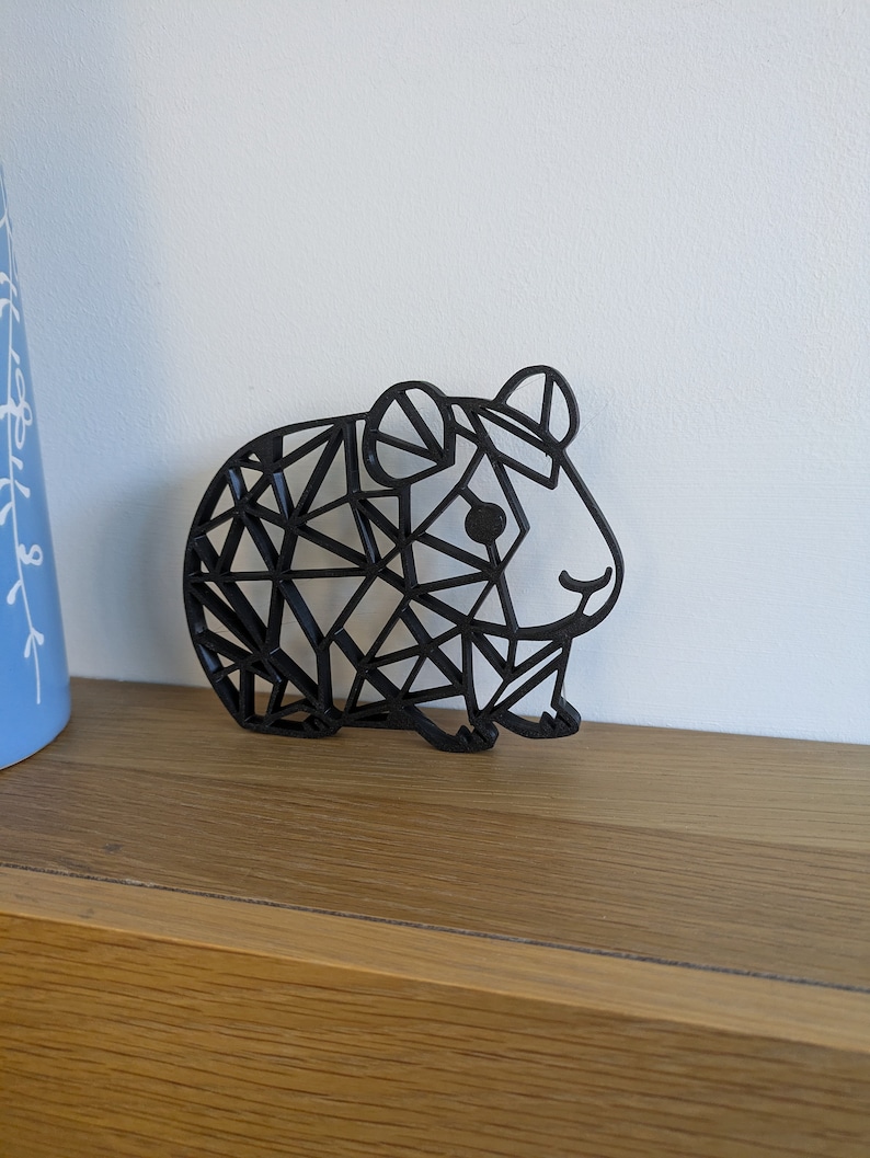 3D Printed Geometric Guinea Pig Figurine, Pet Memorial Keepsake - Etsy