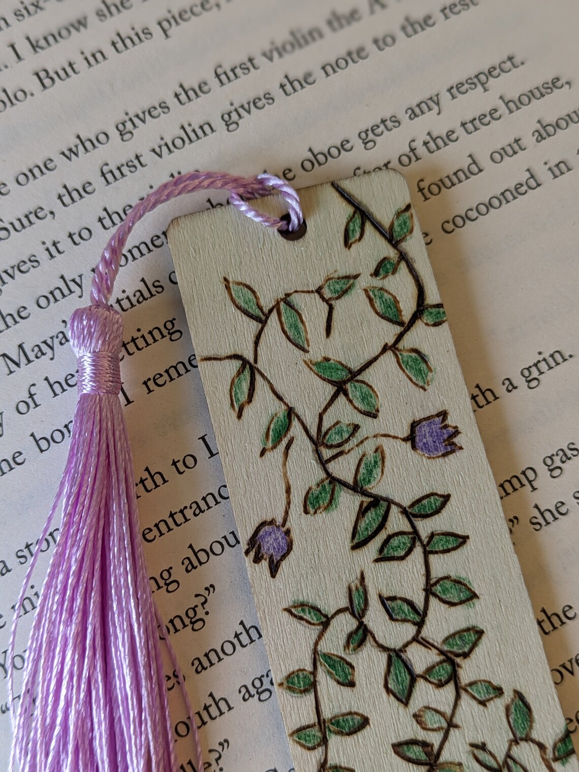 Green Leaf Bookmark Gift, Wooden Flower Book Marker, Tulip Book ...