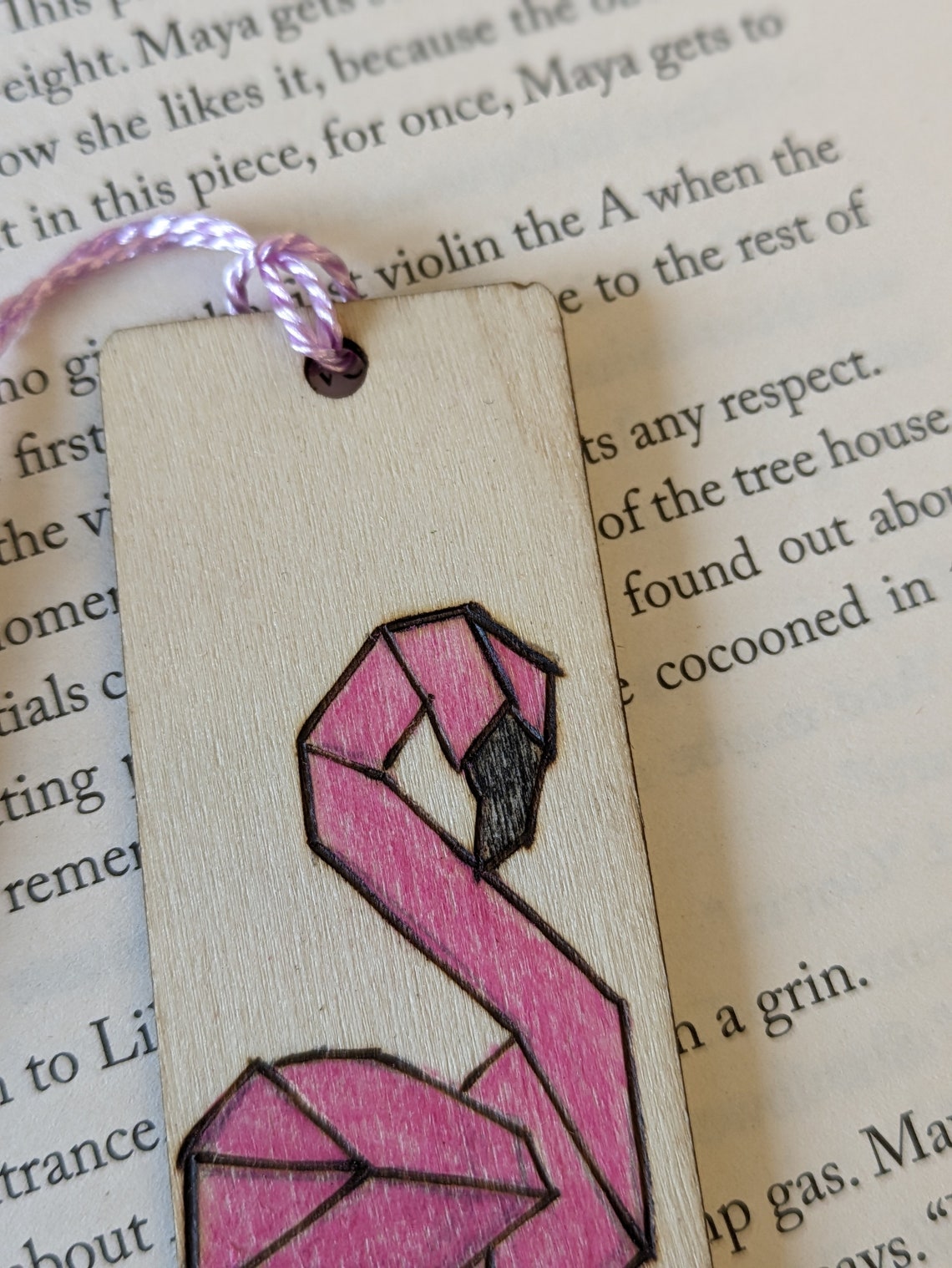 Pink Flamingo Bookmark Gift, Wooden Bird Book Marker, Book Accessories ...