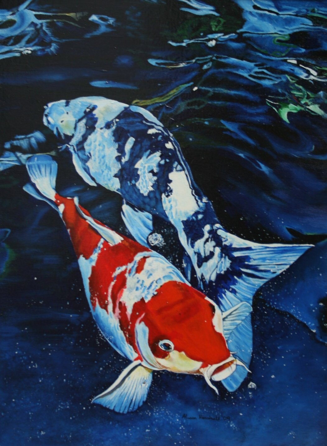 Koi Fish Print Taken From My Original Painting - Art, Wildlife, Sea ...