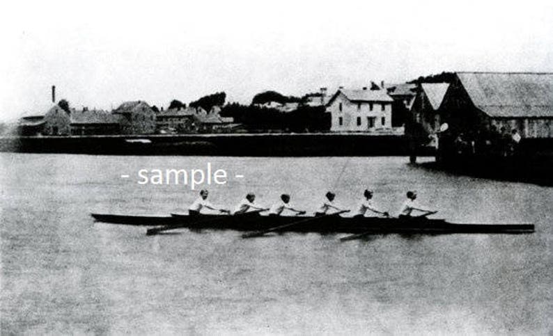 HARVARD UNIVERSITY CRIMSON Rowing Crew Team in 1858 - Vintage Photo Art ...