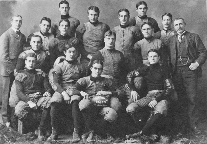 HARVARD UNIVERSITY CRIMSON Football Team in 1898 - Vintage Photo Art ...