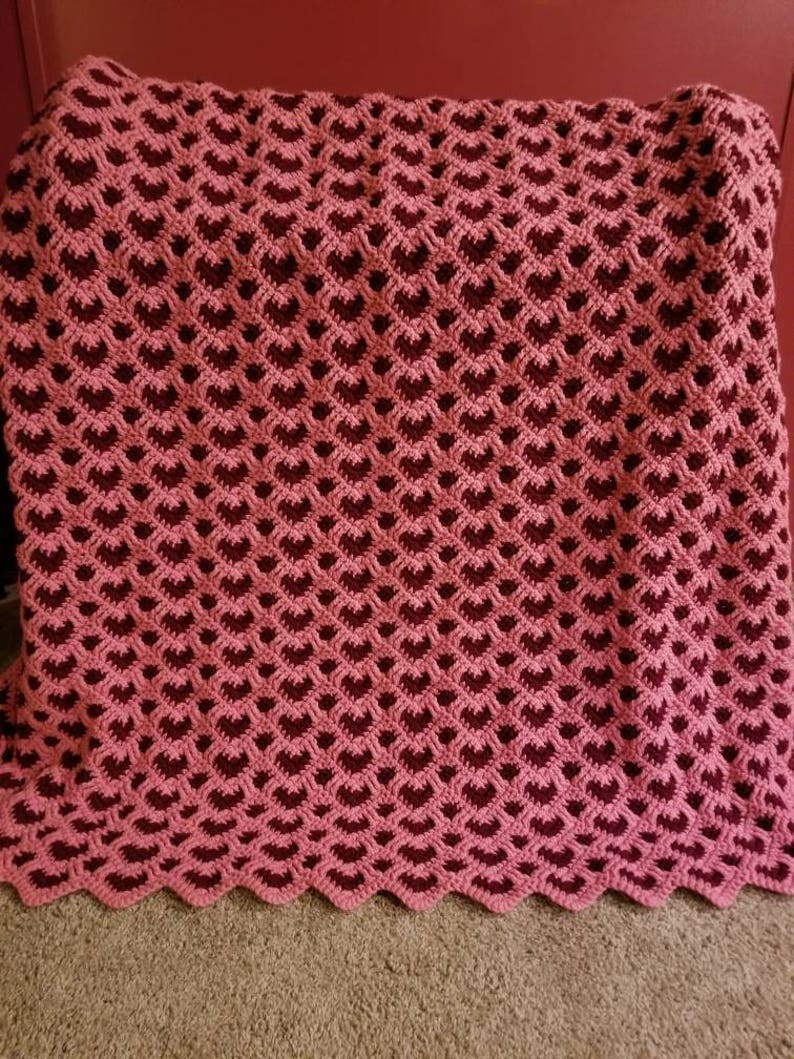 Rippled Heart Afghan - Etsy