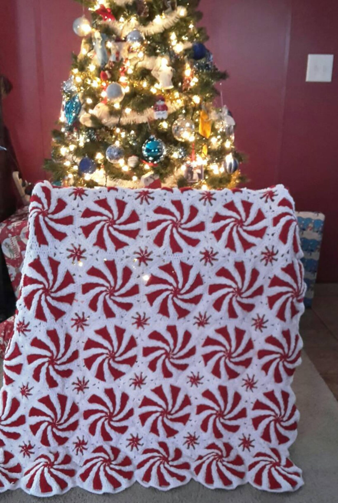 Christmas Candy Throw | Etsy