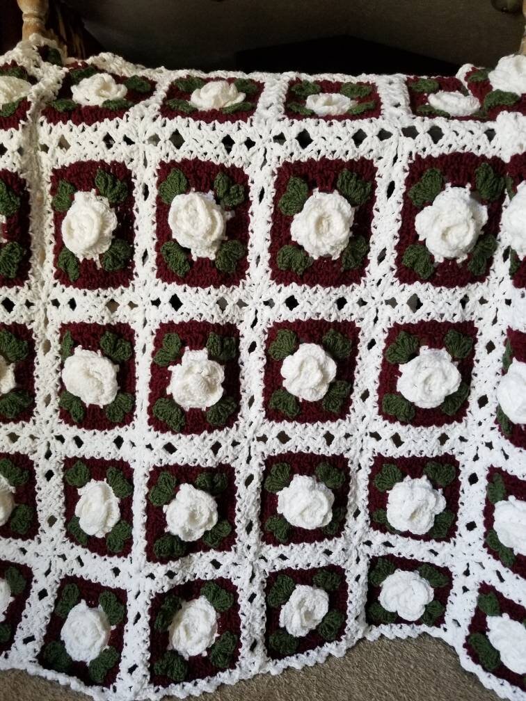 Roses & Wine Afghan - Etsy