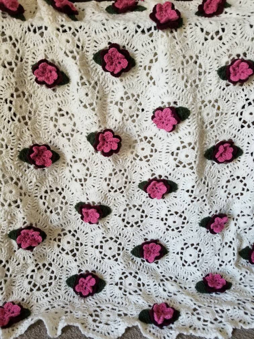 Rose Garden Afghan - Etsy